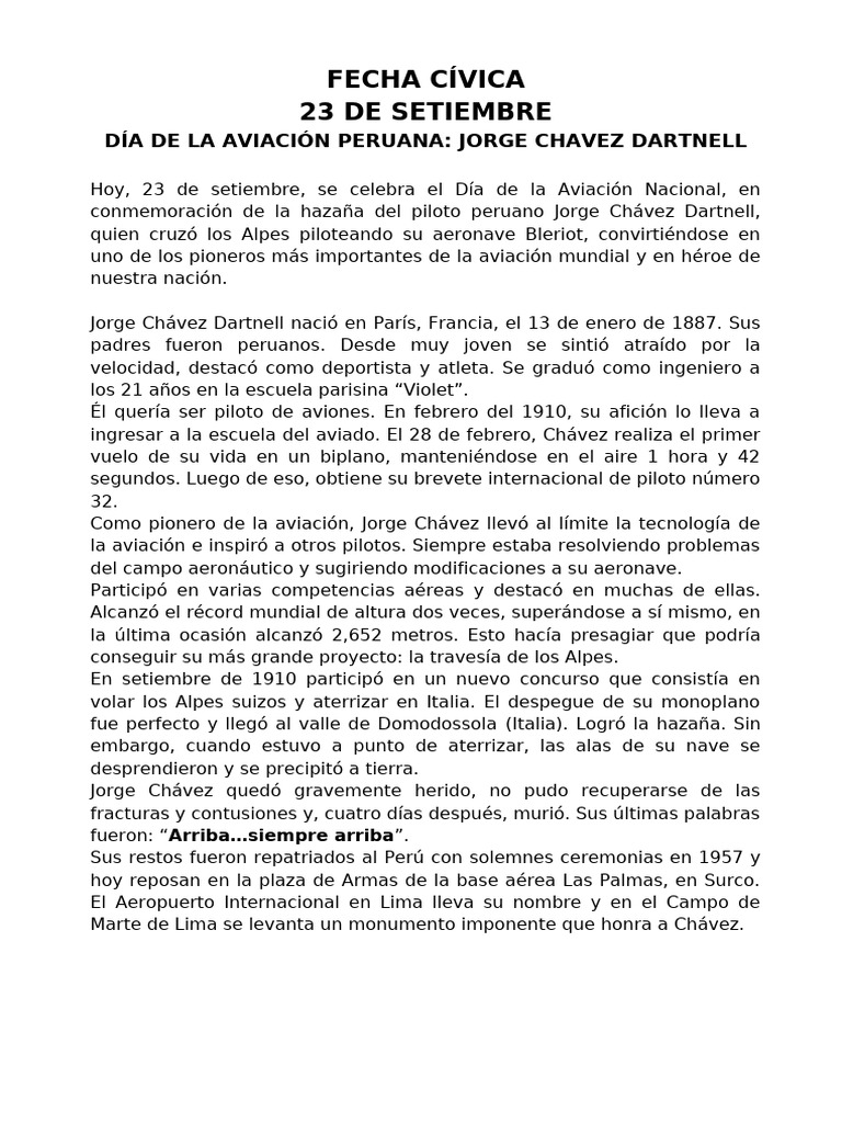 Fecha Cívica-Jorge Chavez | PDF