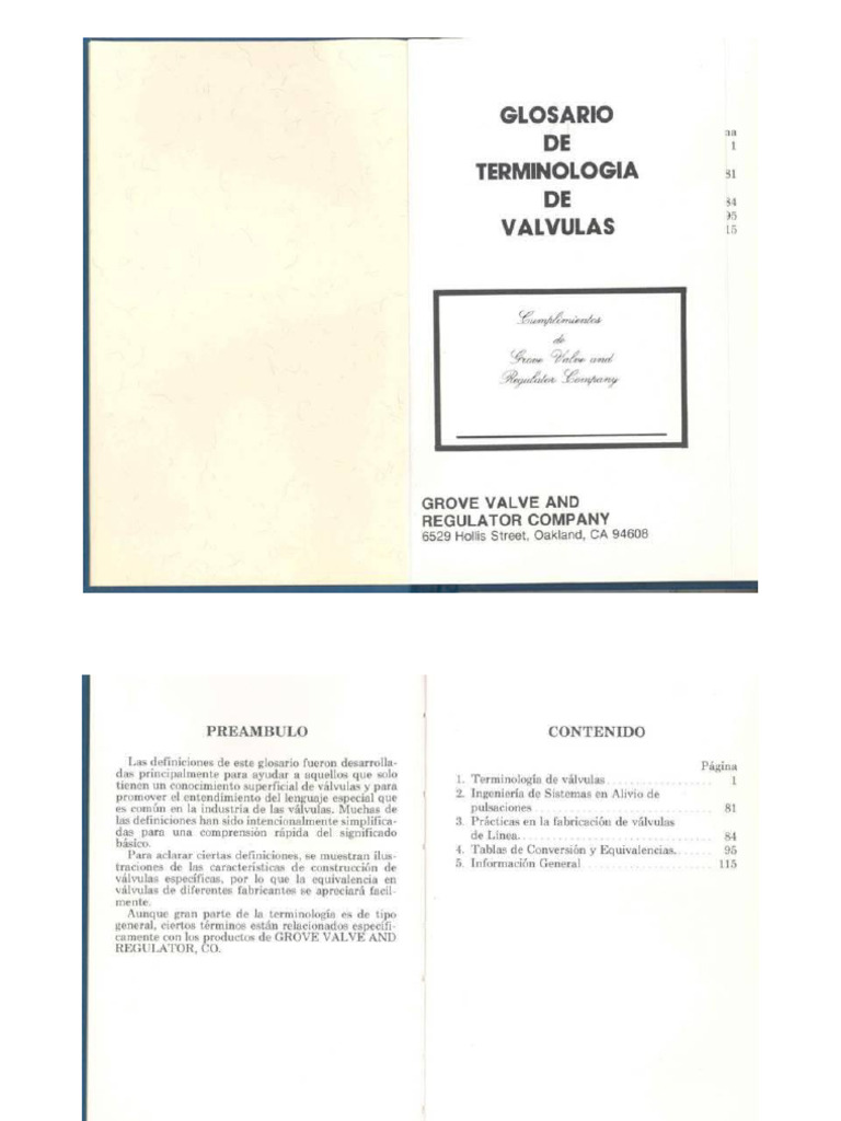 Glosario de Terminología de Válvulas (GROVE VALVE AND REGULATOR COMPANY ...