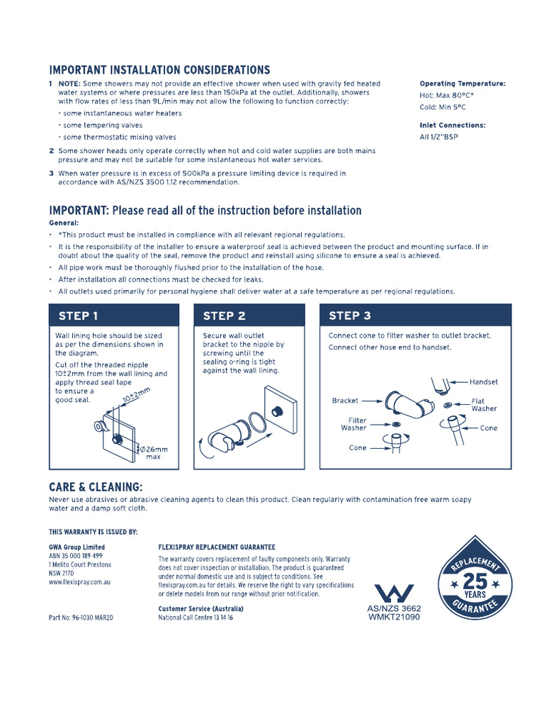 Hand Shower Installation Guide | PDF