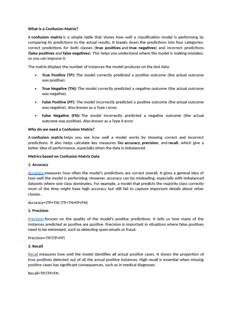 Confusion Matrix and Outliers | PDF | Accuracy And Precision | Outlier