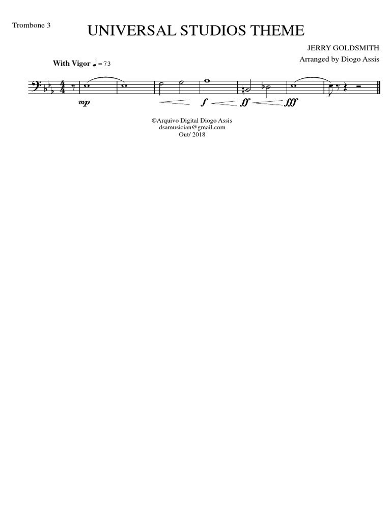 21 UNiversal Studios Theme FINAL - Trombone 3 | PDF