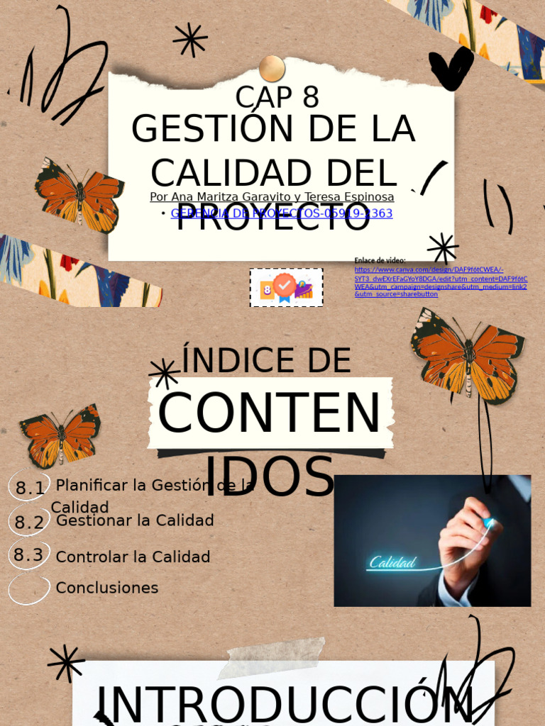 Presentación Capitulo 8 | PDF | Gestión de la calidad | Producción y fabricación