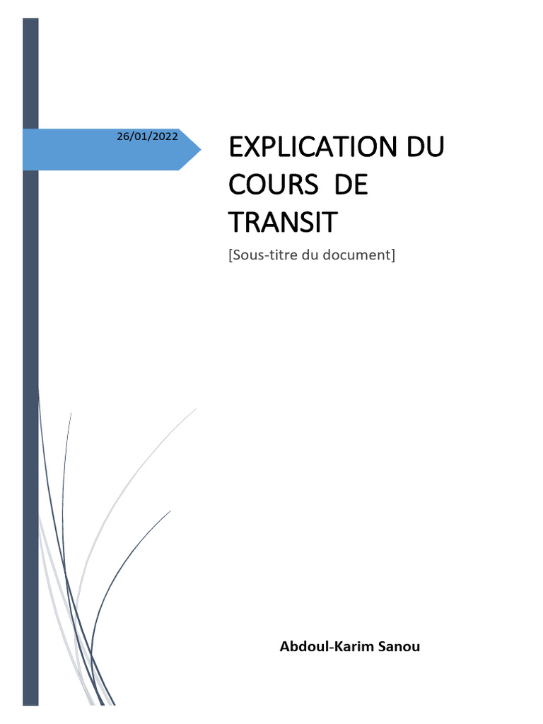 Cours de Transit et Dédouanement | PDF | Entrepôt | Transport