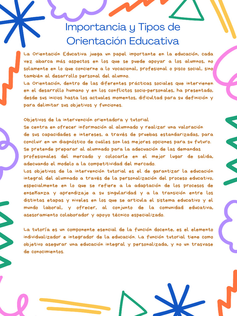 Importancia y Tipos de Orientación Educativa PDF | PDF | Sicología | Ciencias del comportamiento
