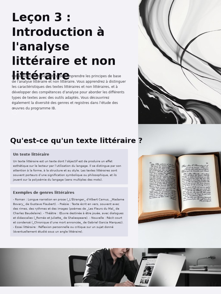 Lecon 3 Introduction a Lanalyse Litteraire Et Non Litteraire | PDF ...