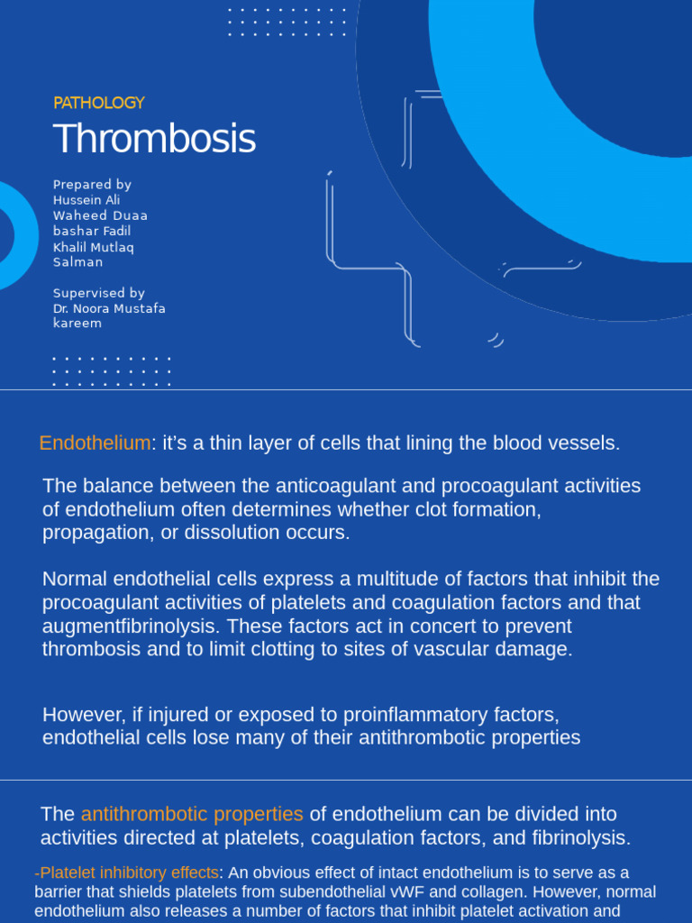 Thrombosis (Pathology) | PDF | Thrombosis | Coagulation