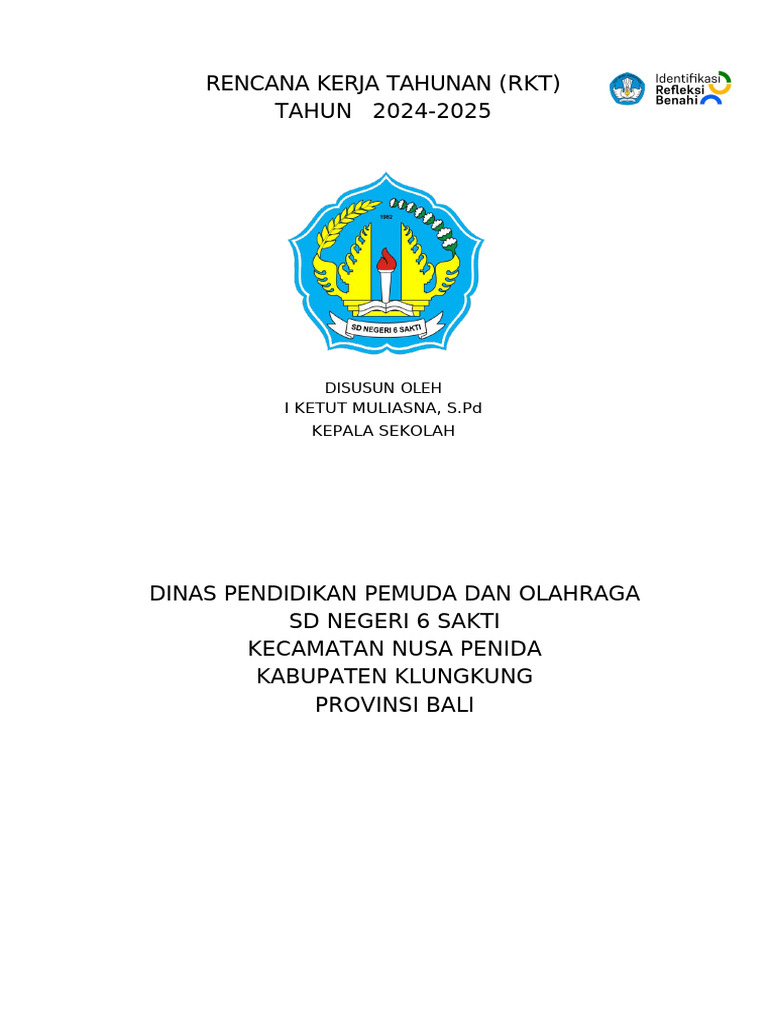 RKT SD Negeri 6 Sakti 2024-2025 | PDF