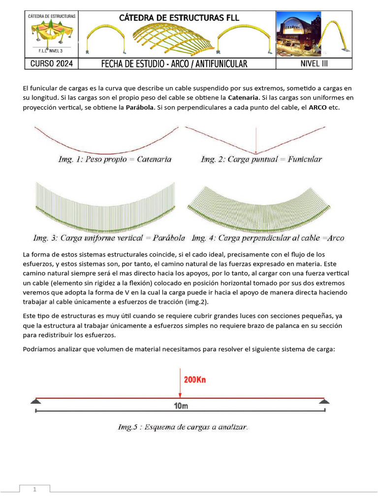 Ficha de Estudio Arcos y Antifunicular 2024 | PDF | Viga (Estructura ...