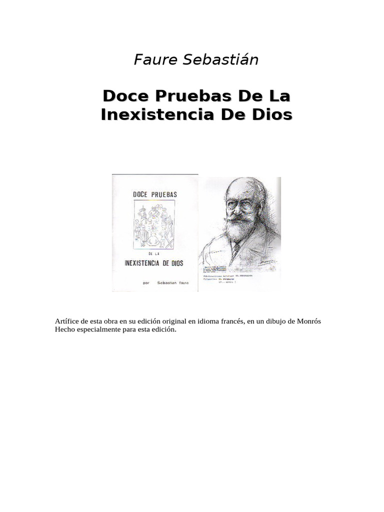 Faure Sebastián - Pruebas Sobre La Inexistencia de Dios | PDF | Dios ...