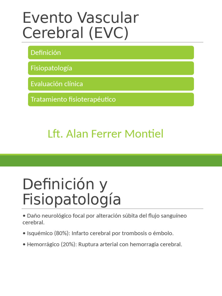 EVC Presentacion Completa | PDF | Carrera | Isquemia