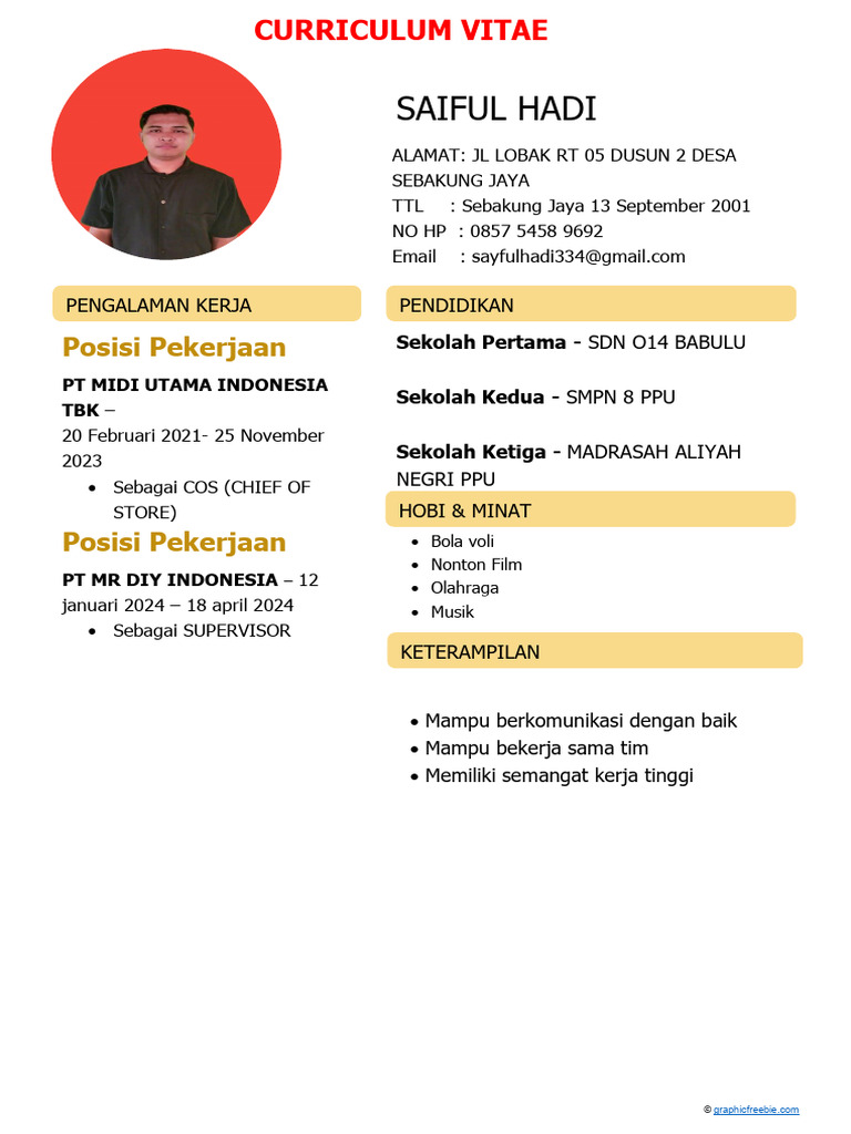 CV SAIFUL HADI-3 | PDF