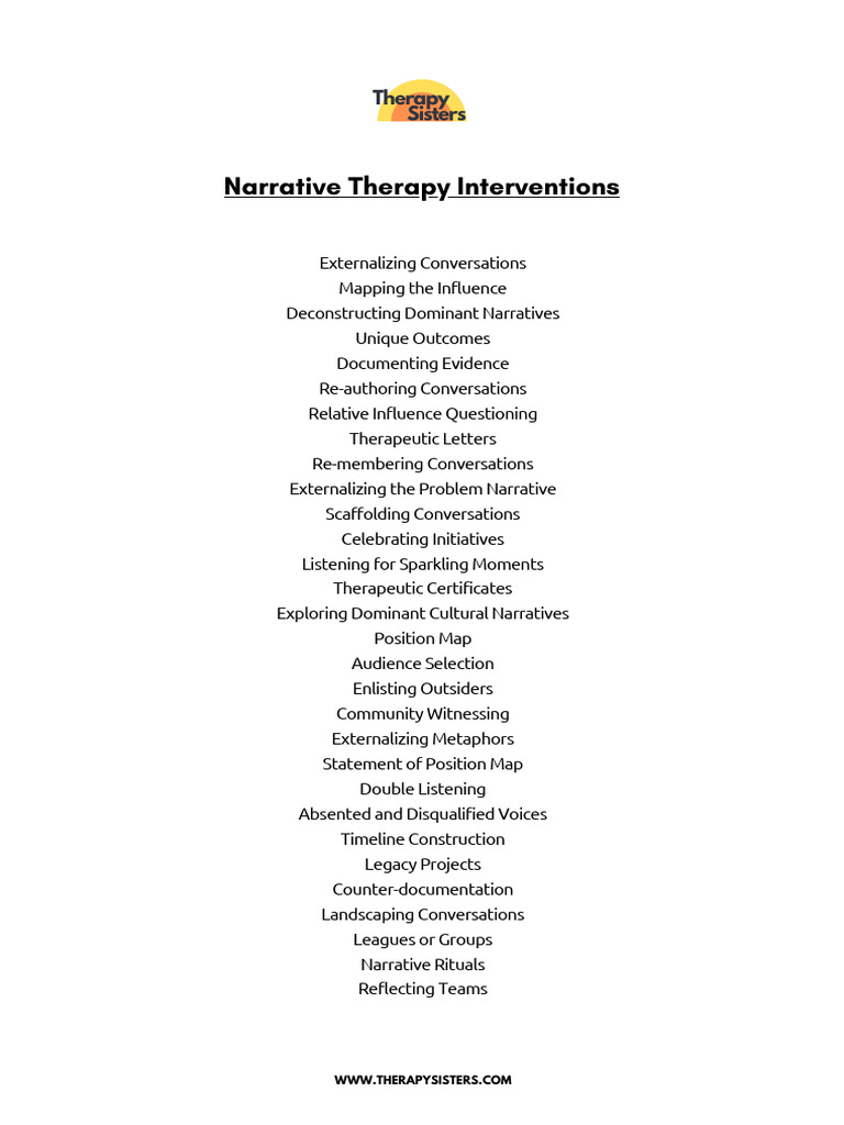 30 X Narrative Therapy Interventions | PDF | Narrative | Social Psychology