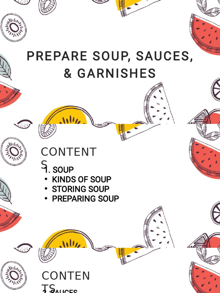 Essential Soup and Sauce Guide | PDF | Sauce | Vegetables