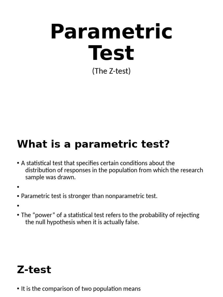Parametric Test (Z-Test) 2C | PDF | Statistical Significance | Statistics