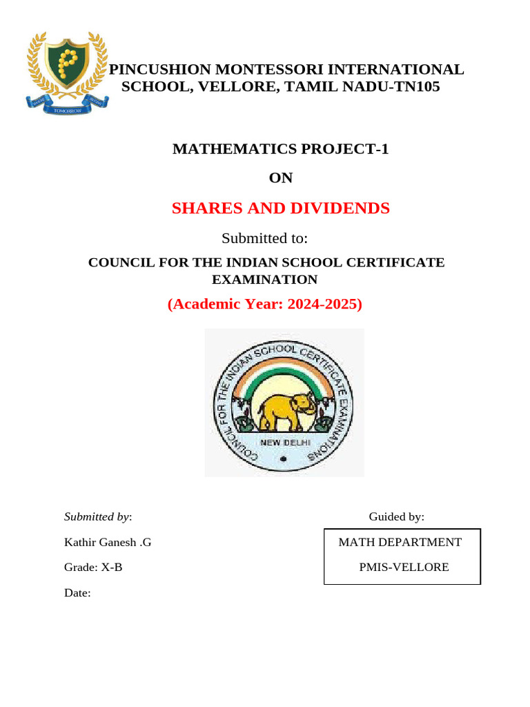 Math Cover Page | PDF