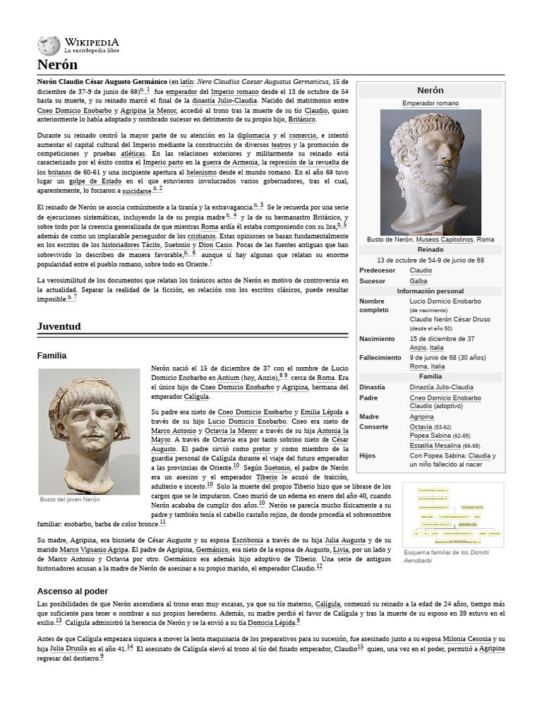 Nerón: Emperador y su legado romano | PDF | Nerón | Claudio