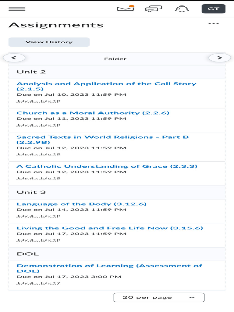 Assignments - 2223-806-RS Roman Catholic (2019) 35 3-SDA10 - CCSD Distributed Learning | PDF