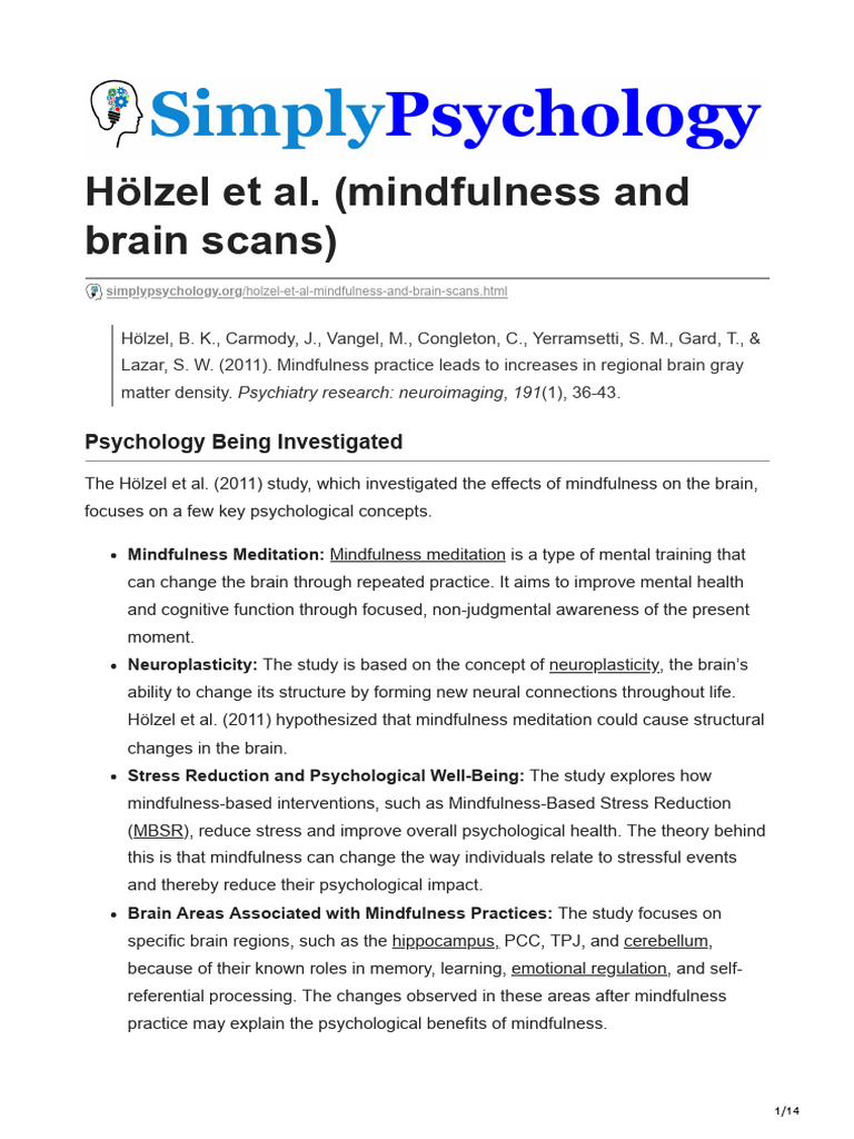 Holzel Et Al Mindfulness and Brain Scans | PDF | Mindfulness | Holism