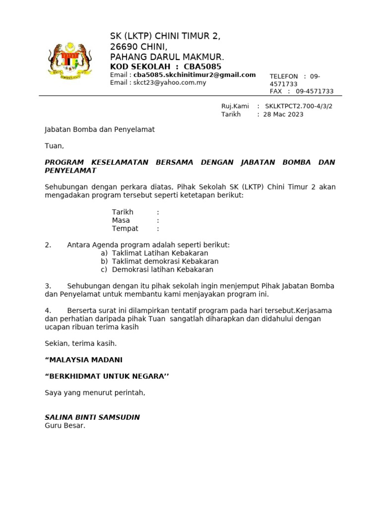 Surat Jemputan Bomba | PDF