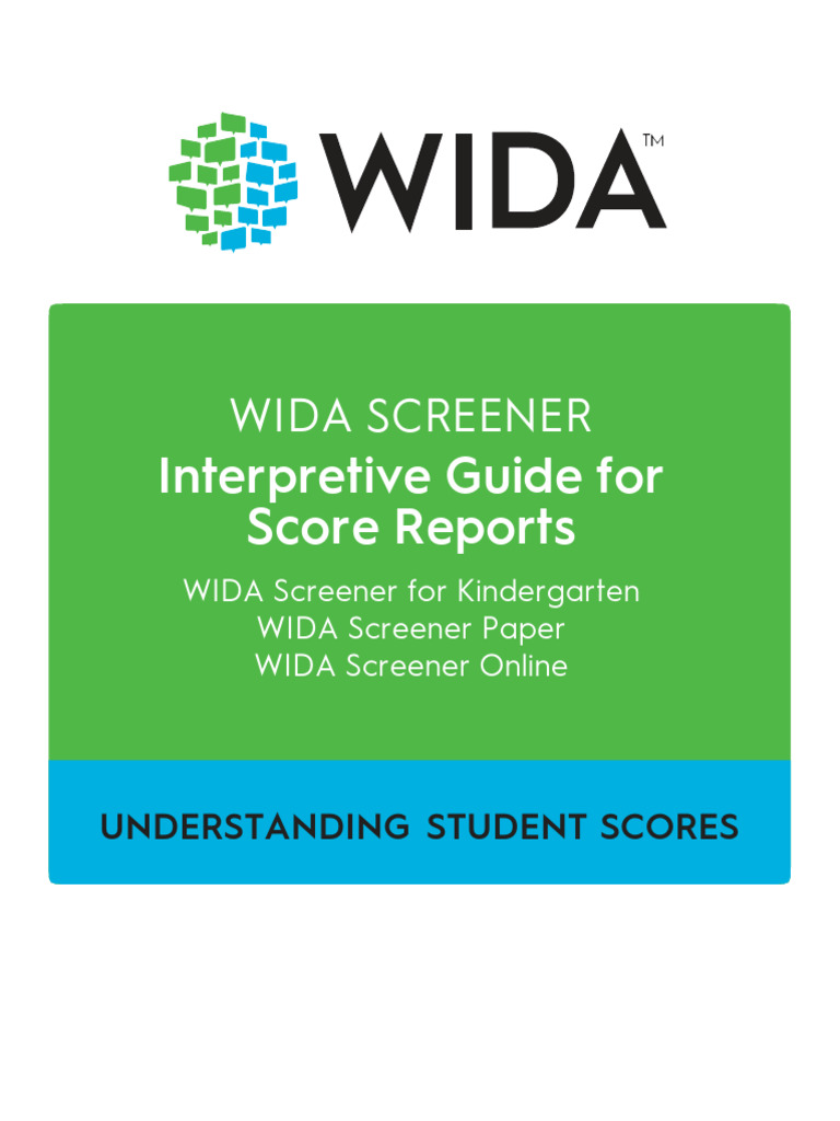 WIDA Screener Interpretive Guide | PDF | Cognition | Applied Linguistics