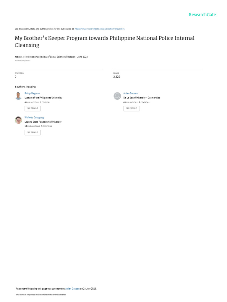 2023 Falcatan Sanchez Dausan Magtaan and Dalugdog Published Paper | PDF | Police Misconduct ...