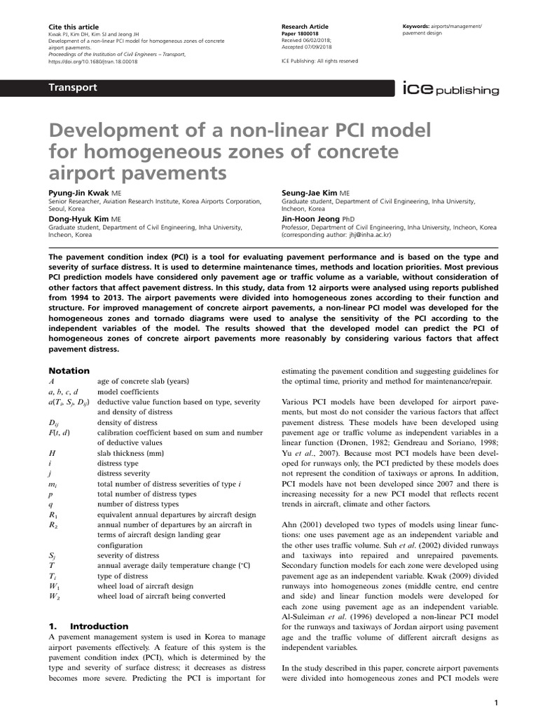 Development of a Non-linear PCI Model for Homogeneous Zones of Concrete ...