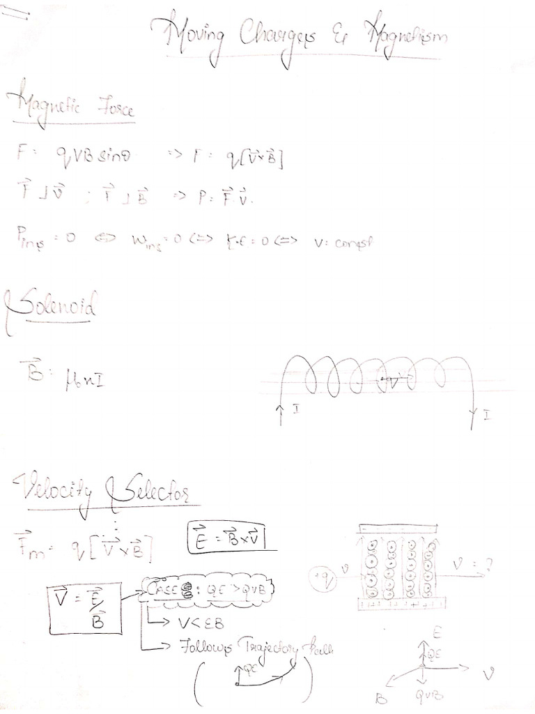 Moving Charges and Magnetism Jee Notes | PDF