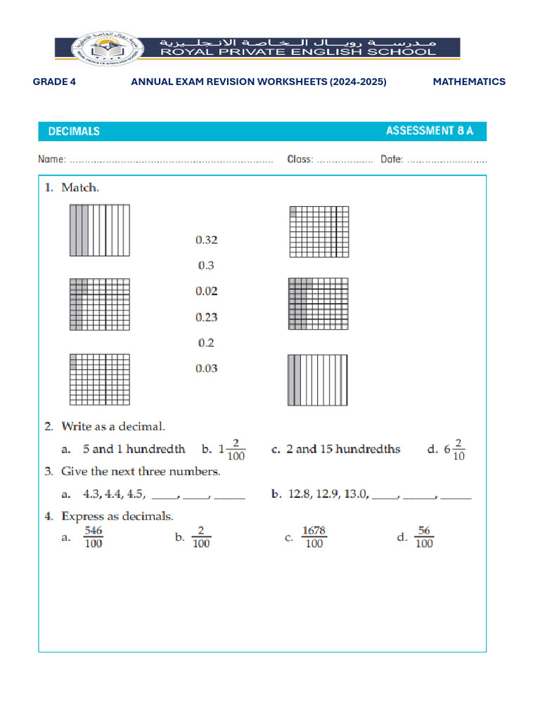 Gr4 Chapeters 8-13 (Practice Worksheets) | PDF