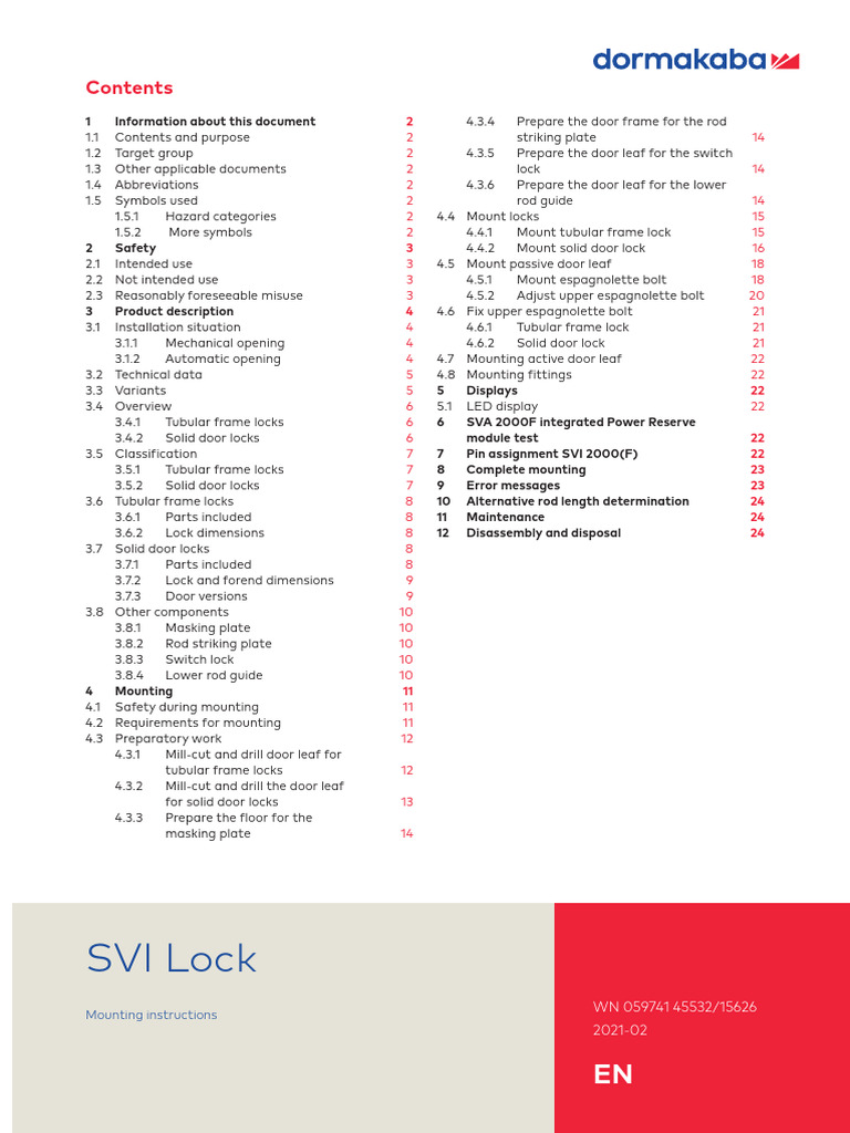 SVI Lock Mounting Instructions Guide | PDF | Door