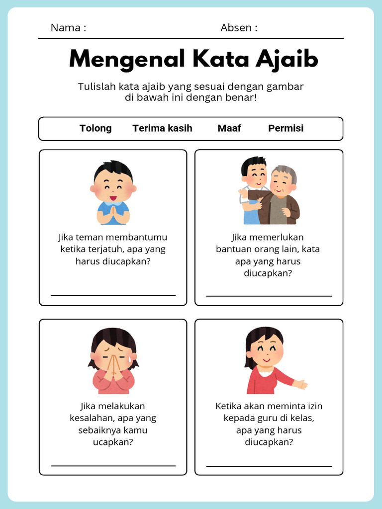 Mengenal 4 Kata Ajaib untuk Anak | PDF