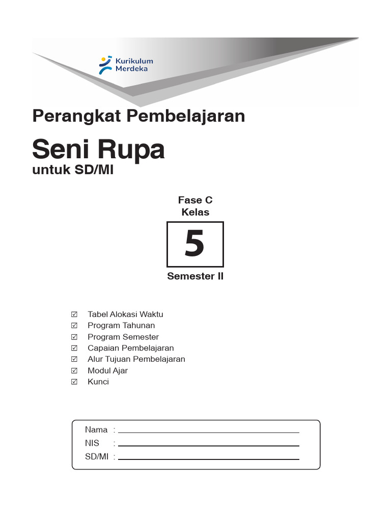 PB Seni Rupa SD Kelas 5 SMT 2 KM Cet X (TI)-1 | PDF