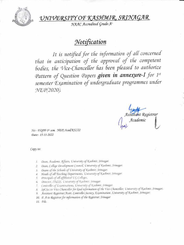 Question Paper Pattern Under NEP 2020 | PDF