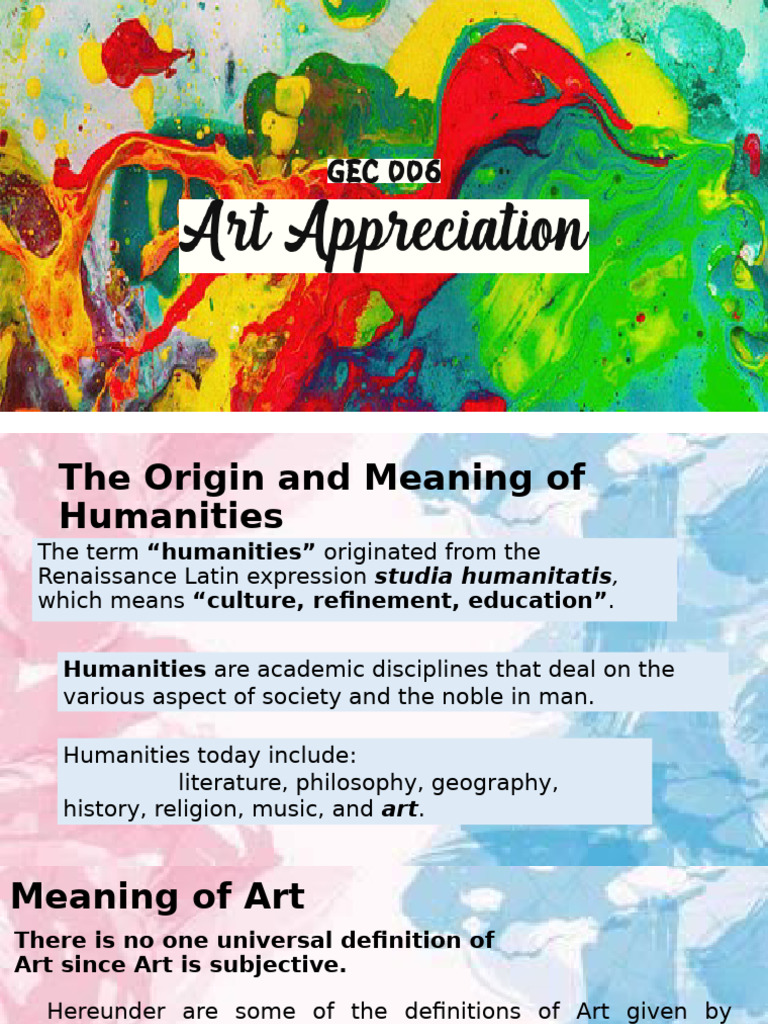 Gec006 Overview of Arts | PDF | Aesthetics | Humanities