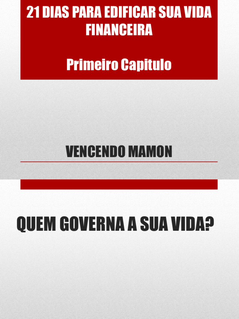 116403857 21 Dias Para Edificar a Sua Vida Financeira | PDF | Deus | Gênesis (livro)
