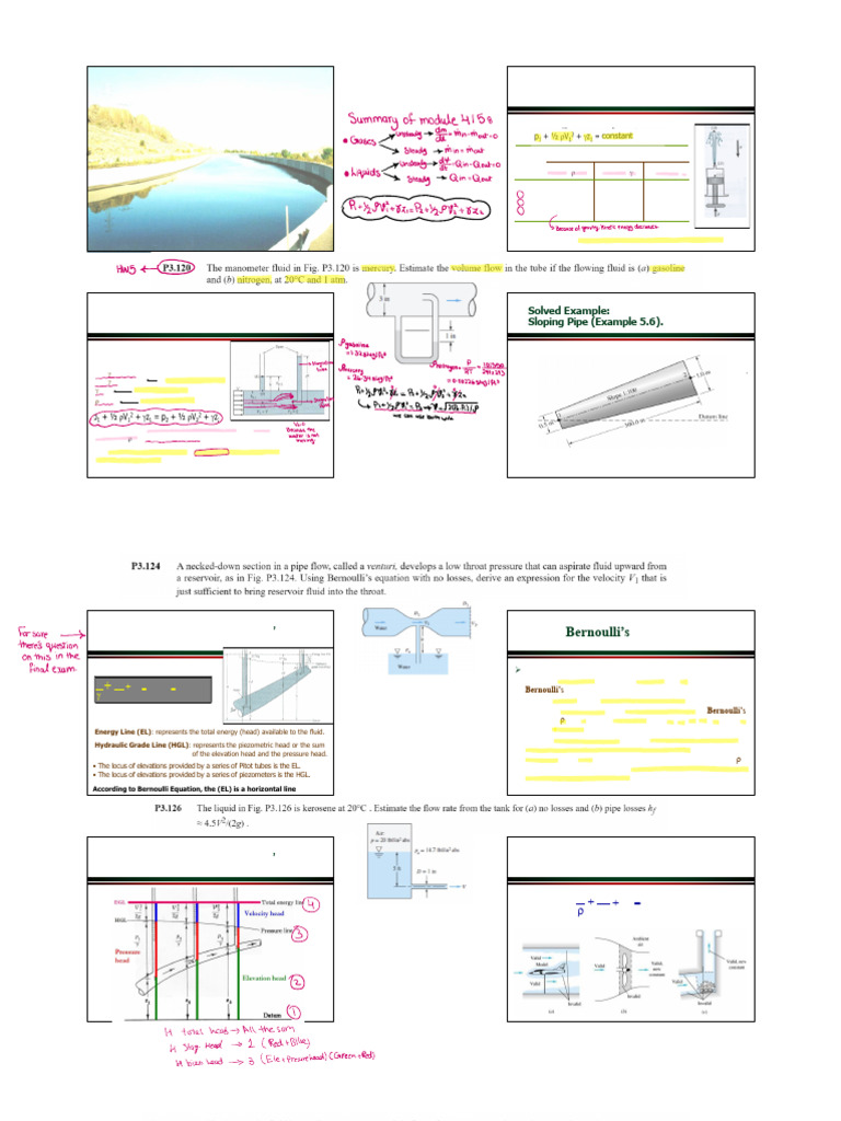 Fluid Mechanics Module 5 Aya's Lecture Notes | PDF | Pressure ...
