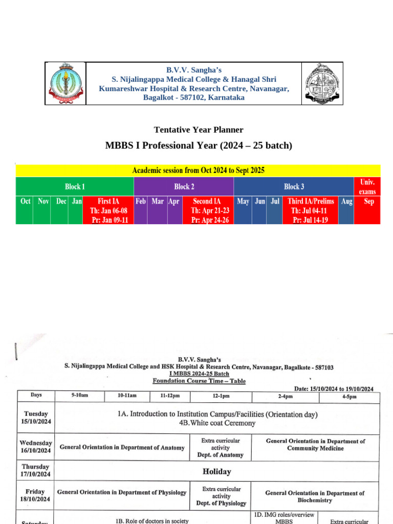 MBBS_Phase_I_2024-25_CBME_Time_Table | PDF | Skeletal Muscle | Muscle ...