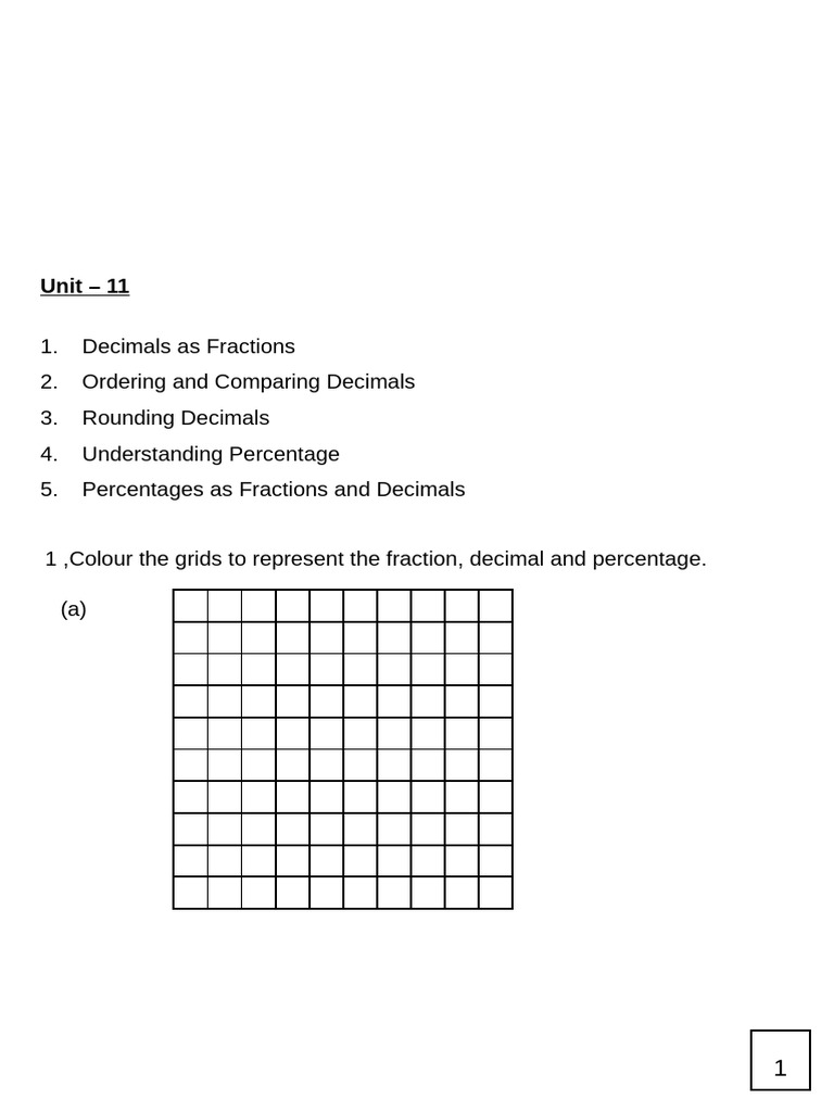 Unit 11,12 | PDF | Decimal | Percentage
