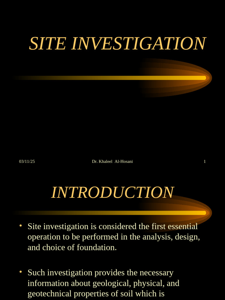 Site Investigation for Foundation Design | PDF | Earth Sciences | Civil ...