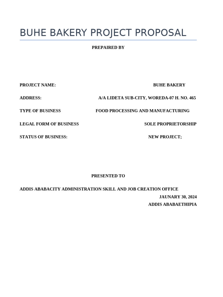 Buhe Bakery Project Proposal | PDF | Net Present Value | Internal Rate ...