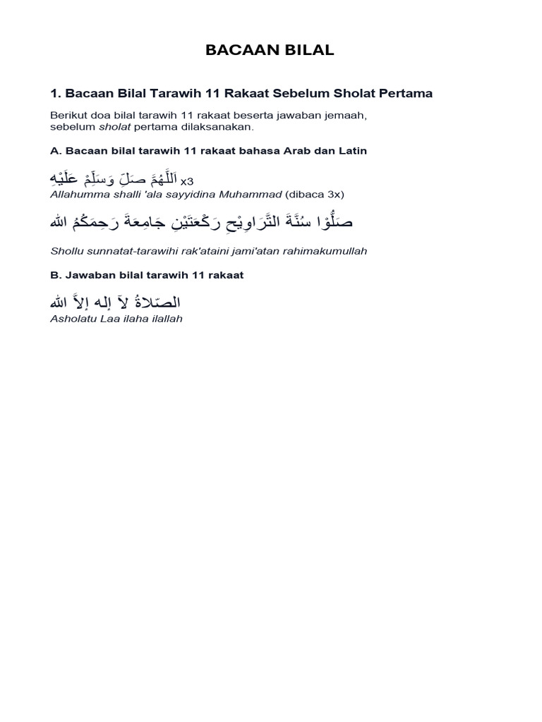 BILAL | PDF | Prayer | Sharia