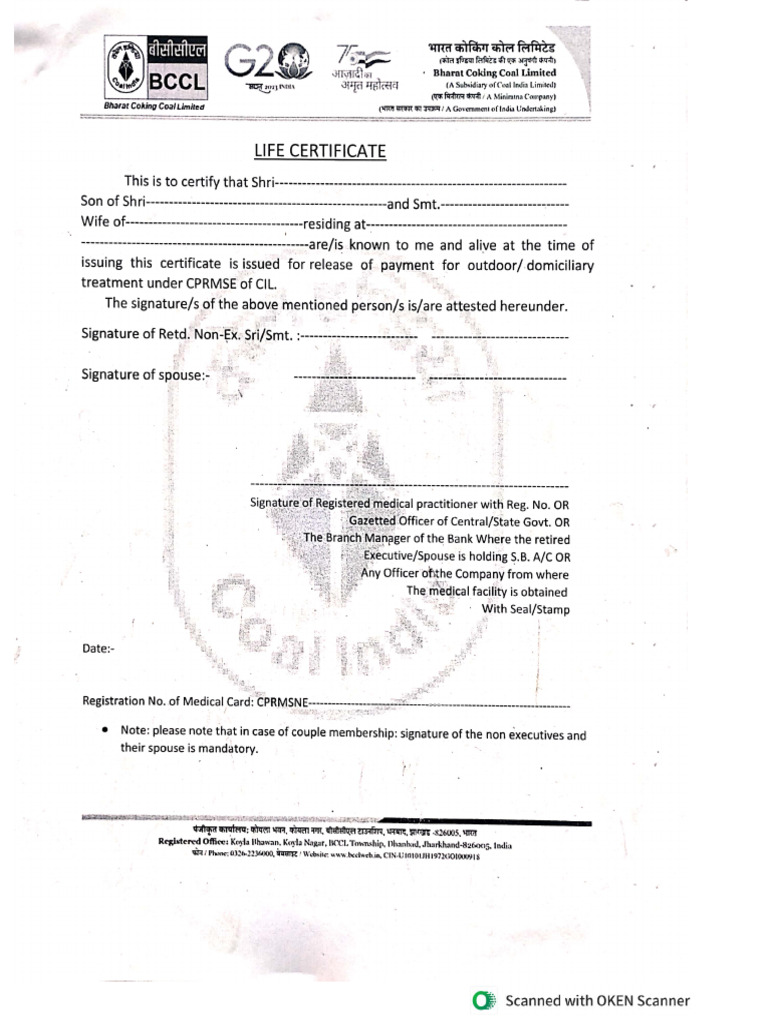 Life Certificate | PDF