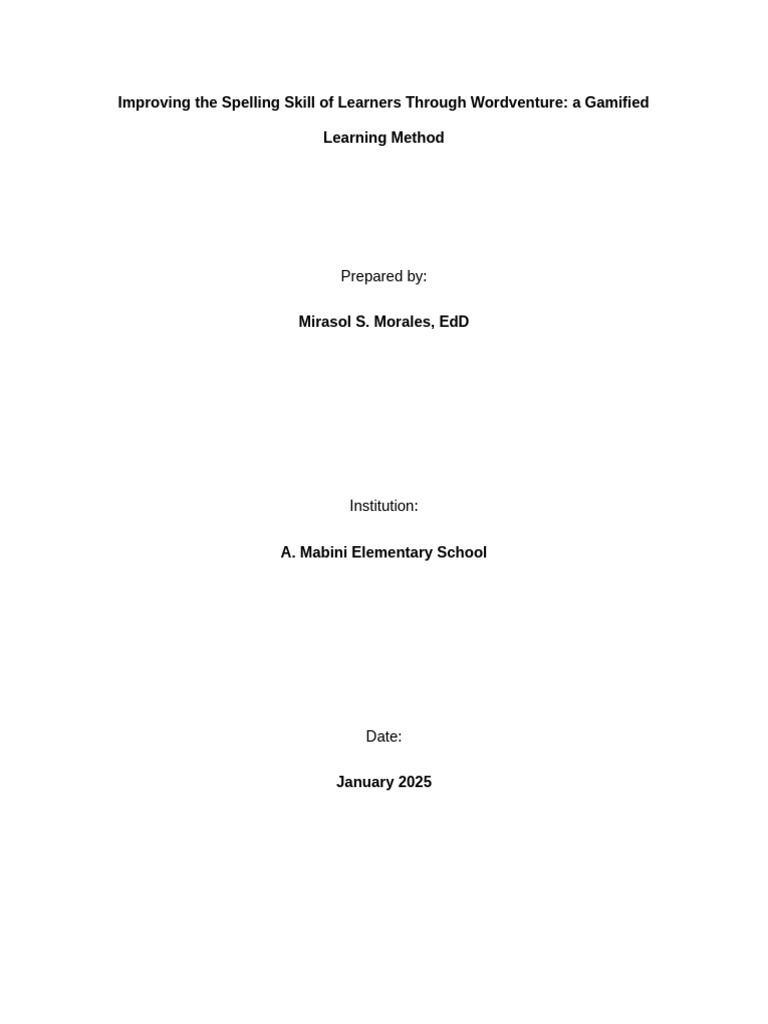Enhancing Grade 5 Spelling with Wordventure | PDF | Learning ...
