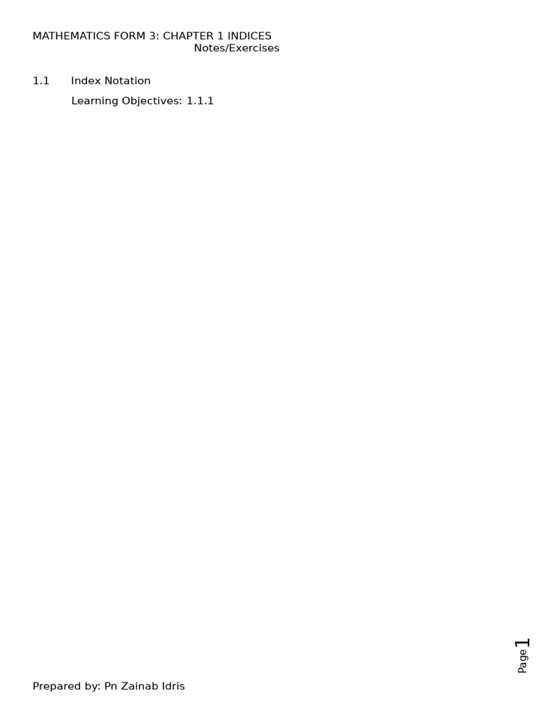 1.1 Index Notation | PDF