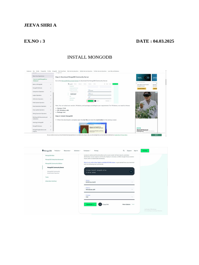 EX 3 MONGODB Submiy | PDF