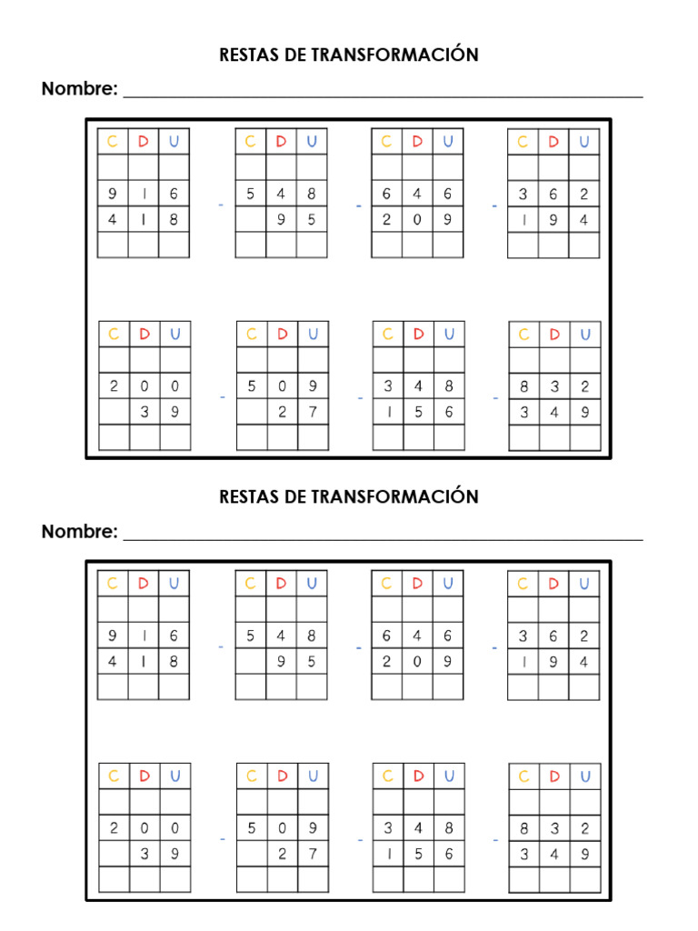 restas de transformación | PDF