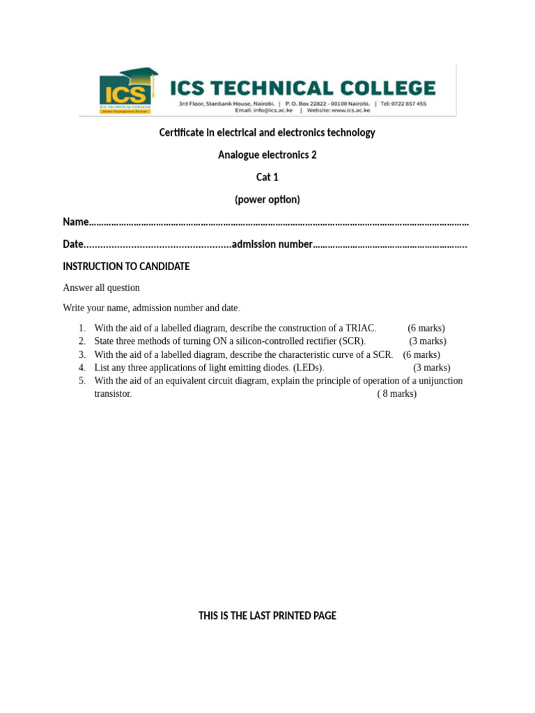 analogue electronics 2 cat1 | PDF
