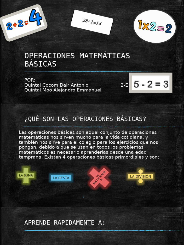 Operaciones Matemáticas Básicas | PDF