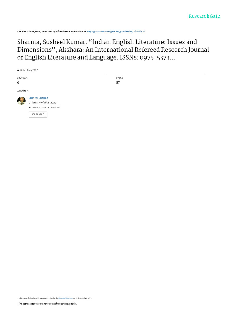 Sharma Susheel Kumar Indian English Lite | PDF | English Language | Dialect