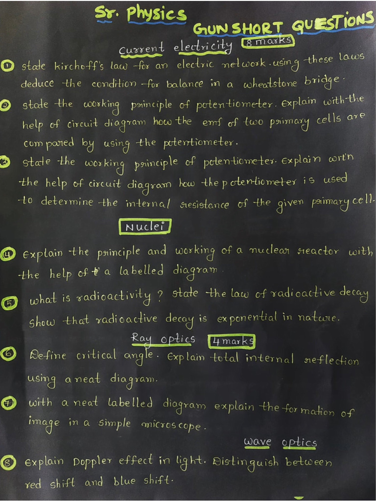 Inter 2nd Year Physics Gunshot Questions | PDF