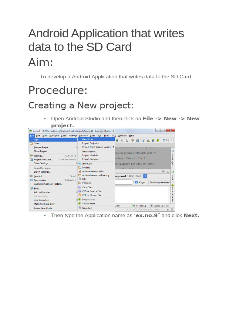 Android App for Writing to SD Card | PDF | Android (Operating System) | Operating System Families